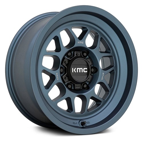 KMC KM725 TERRA Wheels 17x8.5 (0, 6x139.7, 106.1) Blue Rims Set of 4 ...