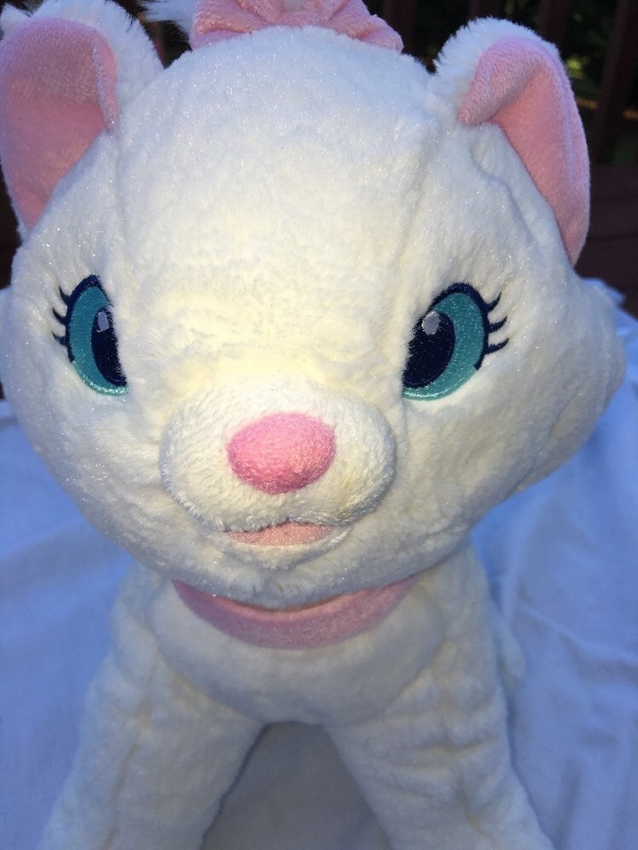 12" MARIE White Cuddly Kitten PLUSH Kitty Cat Disney Store Movie The ...