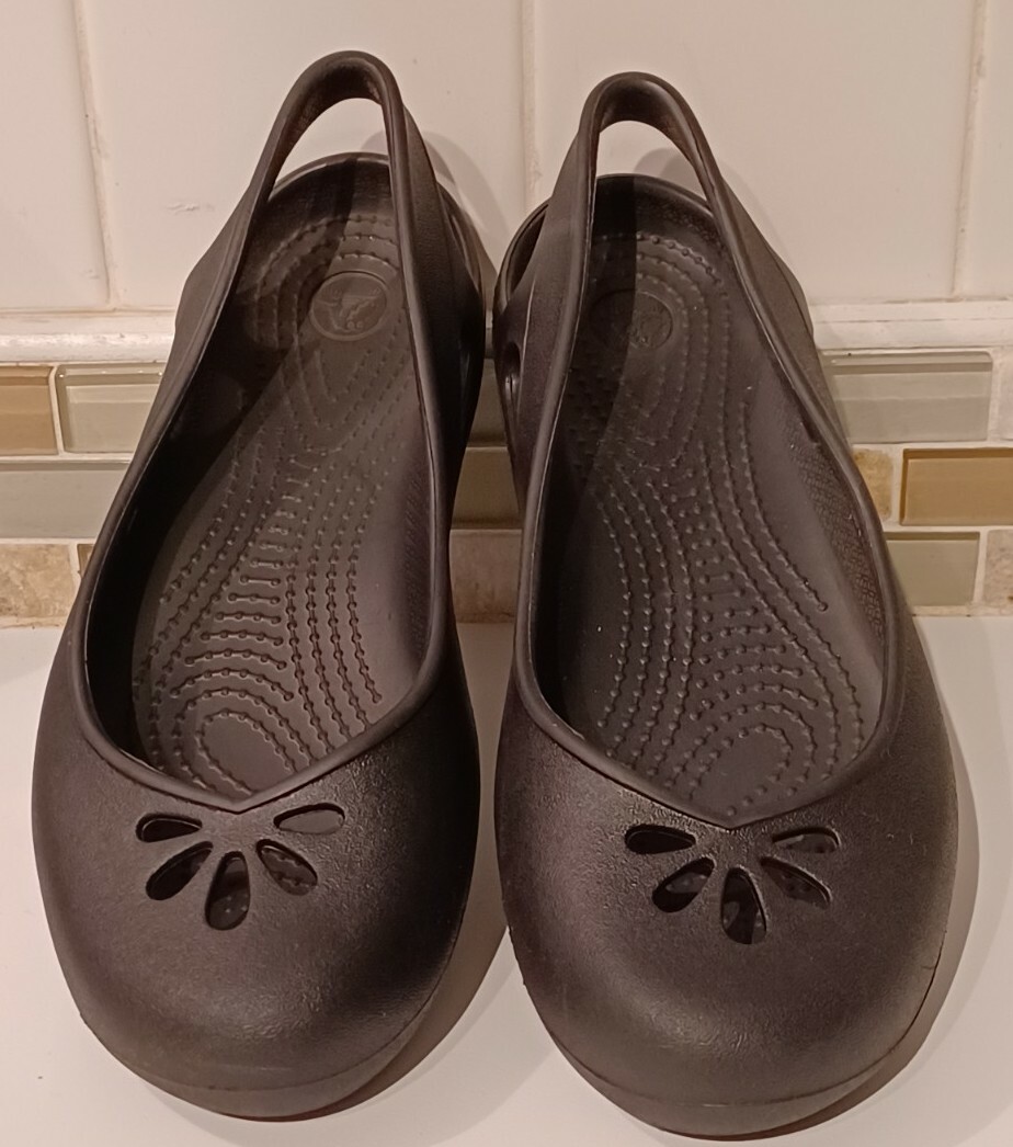 Crocs Kadee Women's 8 Black Ballet Flats Cut Outs Sho… - Gem