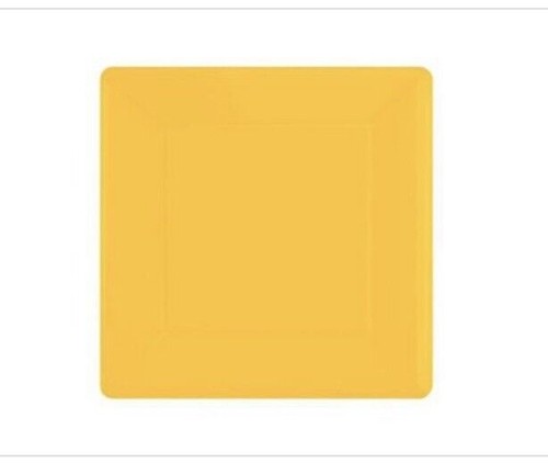 Bright Yellow 10 Square Paper Plates 20 Ct. - Party Supplies | eBay