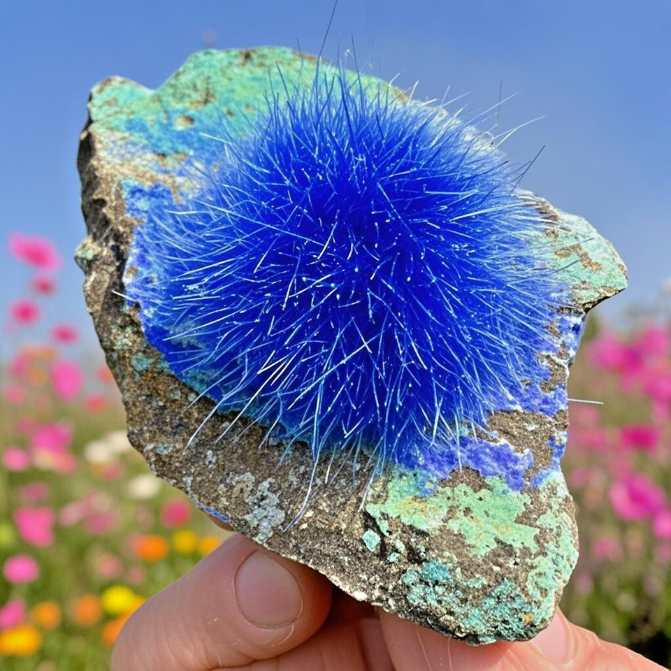 50-80g Blue Dandelion Zeolite Quartz Crystal Healing Cluster Mineral ...