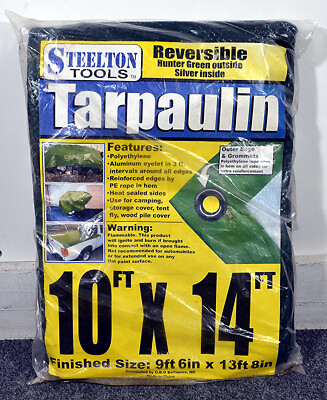 Tarp 10' X 14' Reversible-Grommets-Steelton Tools-Polyethylene ...