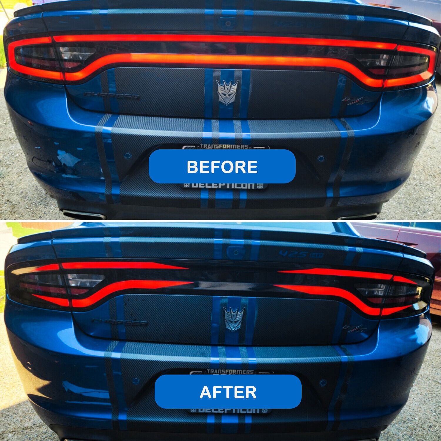 Tail Light Race Track Bat Vinyl Overlay Decal Cover For Dodge Charger ...