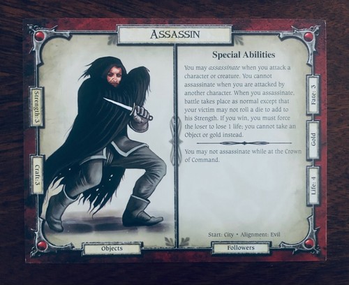 Talisman | Assassin, Character Card | Official Extra/Replacement Game ...