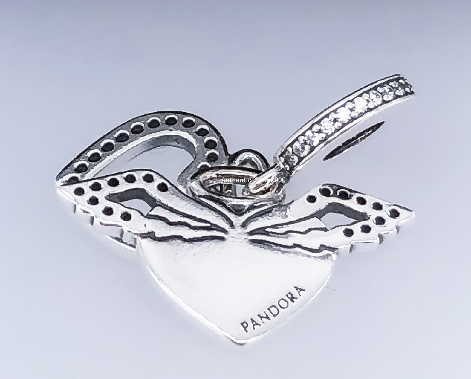 PANDORA Heart and Angel Wings Spread Your Wings and Fly Charm Pendant ...