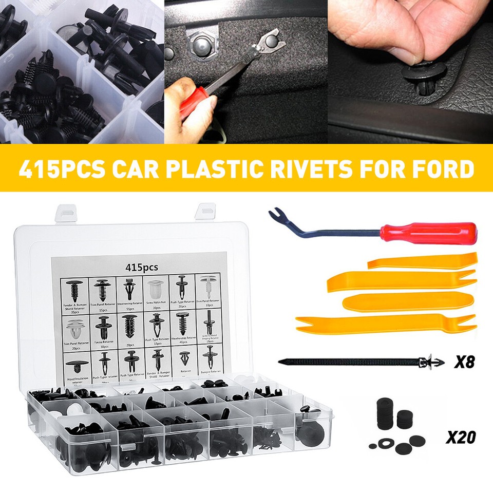 448Pcs Car Auto Retainer Clips Plastic Fasteners Kit Push Pin Rivets ...