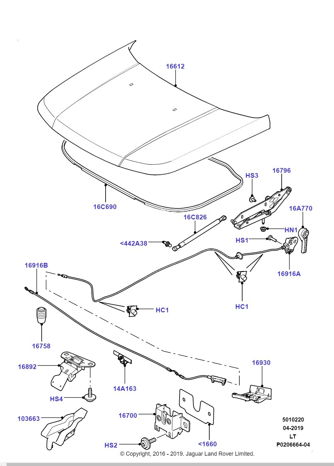 2010-2013 RANGE ROVER SPORT GENUINE OEM HOOD BONNET RELEASE CABLE S ...