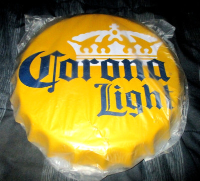Large CORONA LIGHT BEER 3-Dimensional Metal Bottle Cap Wall Sign Decor ...