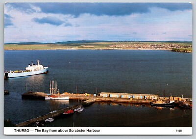 Postcard Scotland Thurso Bay From Above Scrabster Harbour 51A | eBay