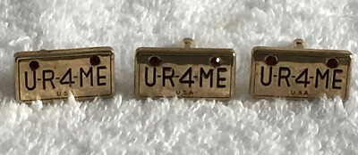 U R 4 ME USA License Plate Swank Cufflinks & Tie Tack Gold Tone Red ...