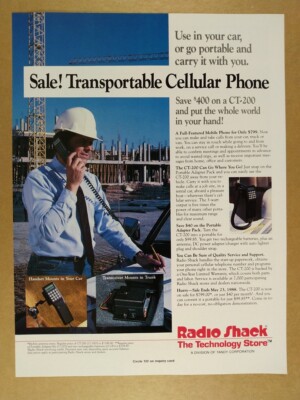 1988 Radio Shack CT-200 Cellular Mobile Phone vintage print Ad | eBay