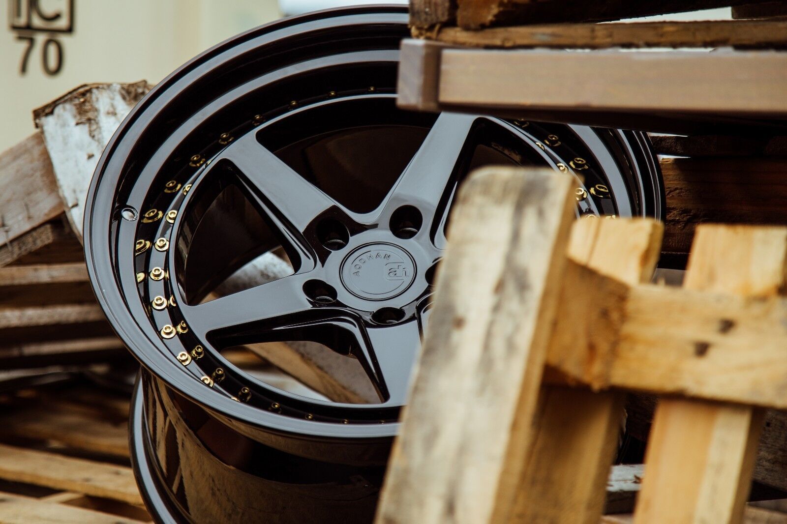 19" AodHan DS05 Wheels 19x9.5 +22 / 19x11 +22 5x114.3 Gloss Black Rims ...