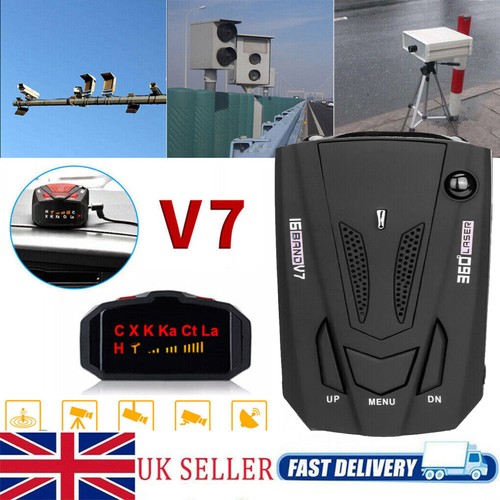 New Car Radar 16 Band V7 GPS Speed Police Safe Detector Voice Alert ...
