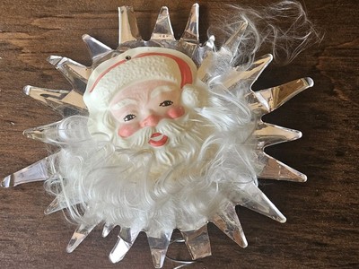 Vtg Angel Tree Topper Spun Glass Scrap Paper 50’s Christmas SANTA | eBay