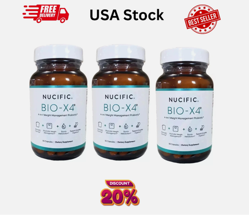 3 PACK NUCIFIC BIO-X4 Weight Loss Manage Probiotic Metabolism Boost 90 ...