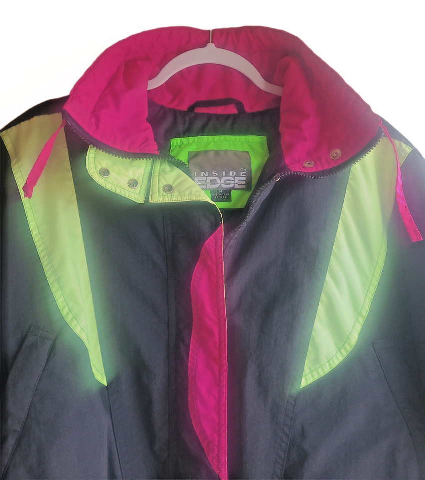 VTG/Y2K Inside Edge-Color Block Black/Pink/Neon Yellow Ski Jacket ...