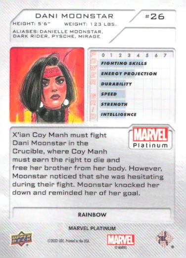 2023 UD Marvel Platinum Dani Moonstar #26 Rainbow | eBay