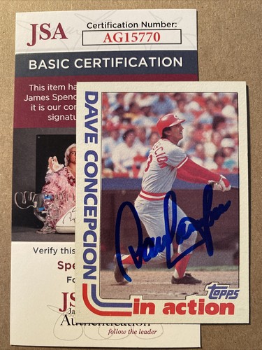 DAVE CONCEPCION 1982 #661 AUTOGRAPHED Card JSA Cincinnati Reds | eBay