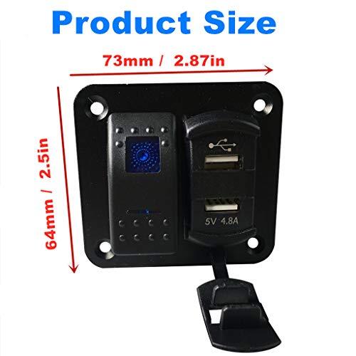 1 Rocker Switch Prewired Panel With 4.8 Amp Dual Usb Rocker Style Fast ...