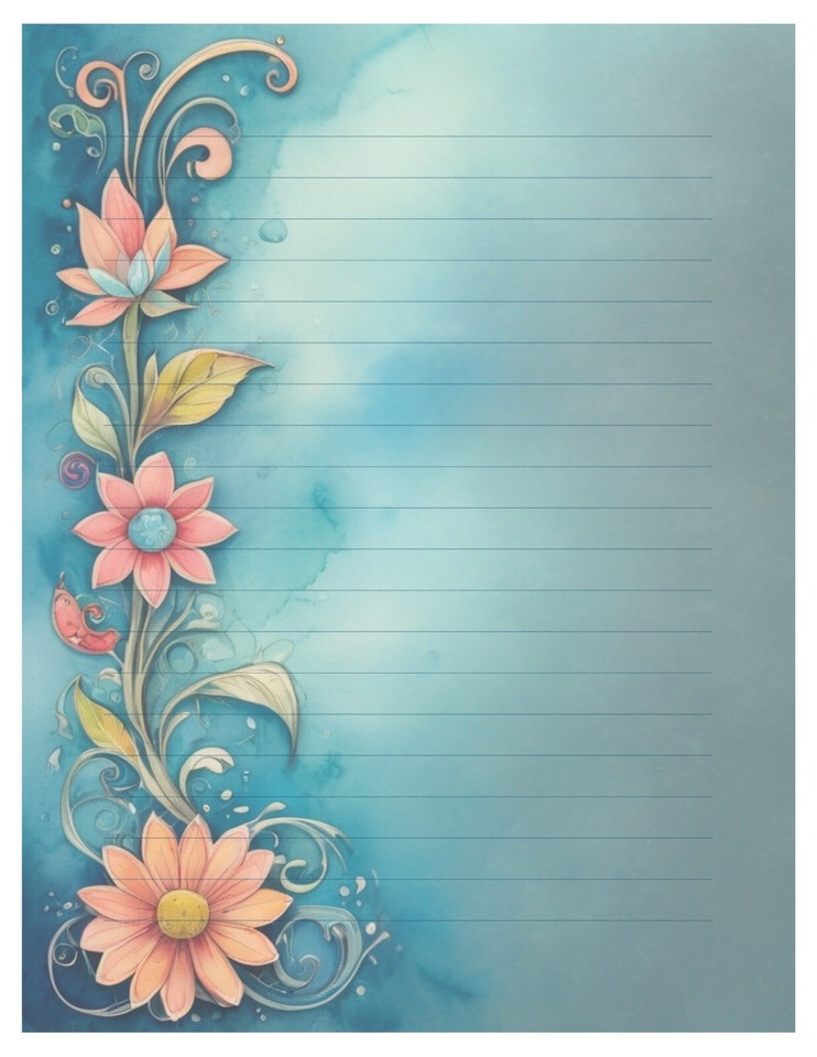 WHIMSY -25 Sheets Watercolor Design Decorative Paper Letter Writing ...