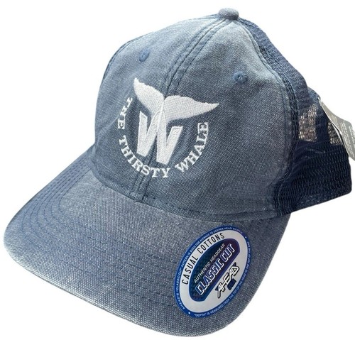 NEW Thirsty Whale Pub Blue Denim Mesh Baseball Hat Cap Snapback Bar ...