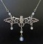 GOTH Victorian HALLOWEEN Silver Filigree VAMPIRE BAT Bead necklace ...