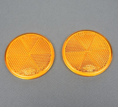 ORANGE / AMBER REFLECTORS SELF ADHESIVE ROUND CIRCLE 60mm E-APPROVED ...