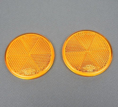 ORANGE / AMBER REFLECTORS SELF ADHESIVE ROUND CIRCLE 60mm E-APPROVED ...