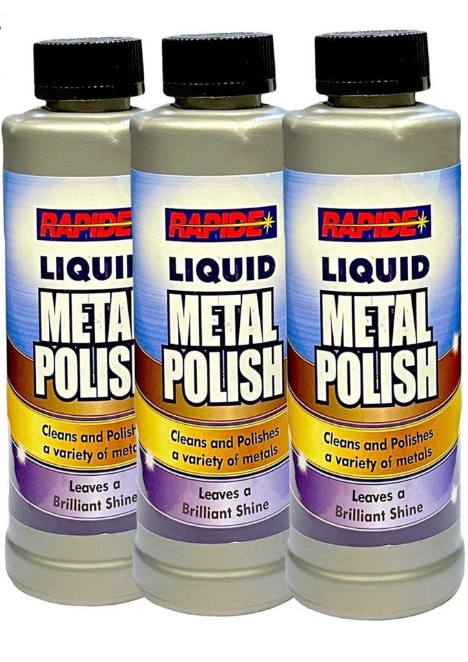 3 x Rapide Liquid Metal Polish For Brass Copper Stainless Steel ...