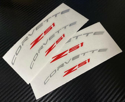 4 Corvette Caliper Decals Sticker C8 Z51 Heat Resistant Silver Red | eBay