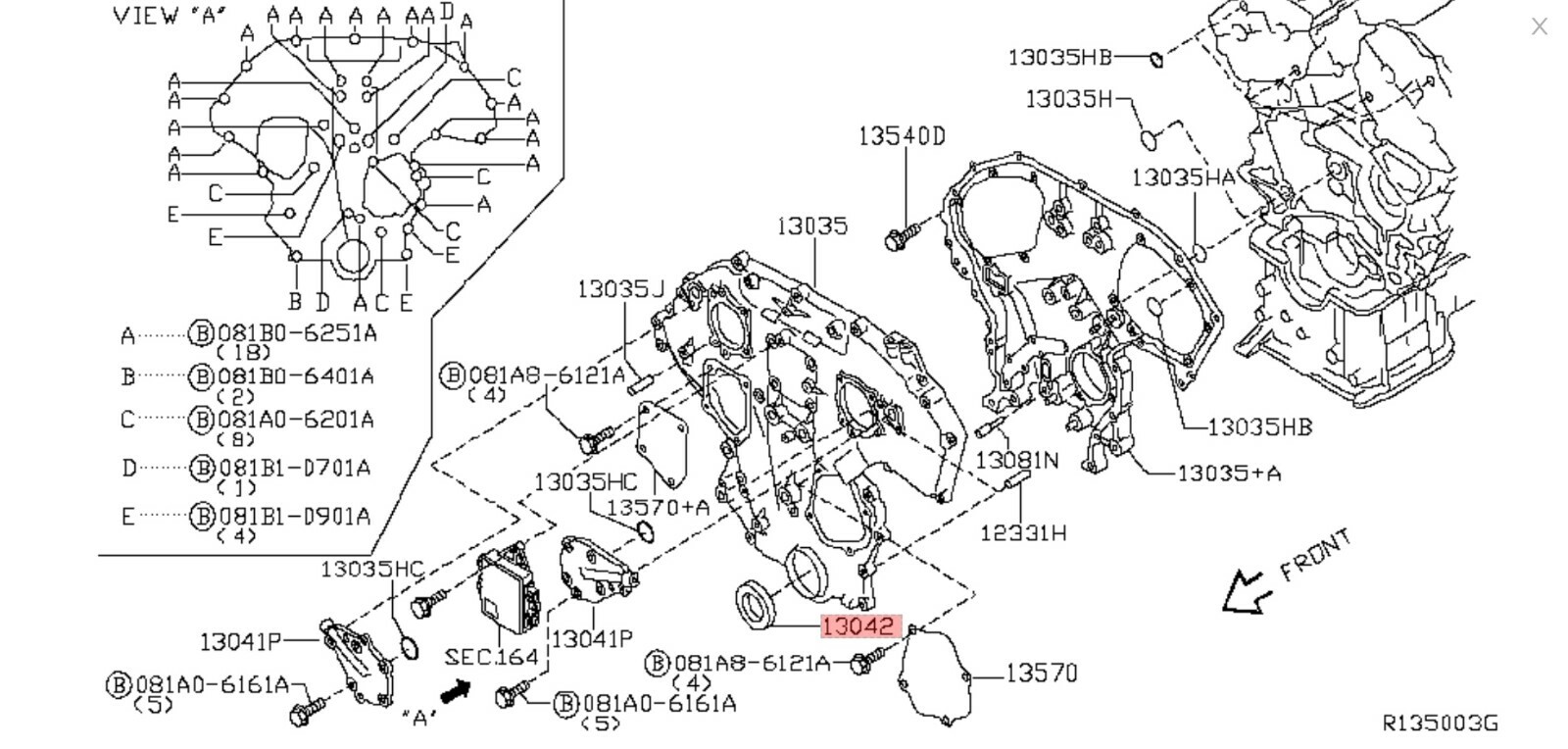 GENUINE OEM Crankshaft Front Oil Seal for Nissan Altima Maxima NV ...