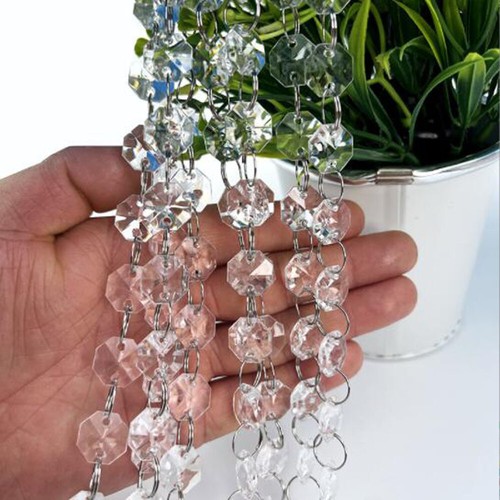 66FT Acrylic Crystal Garland Strands Hanging Beads Tree Wedding Party ...