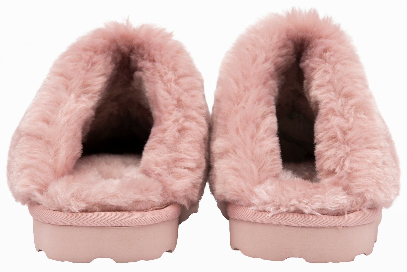 Ladies Dunlop Suede Slippers Luxury Fluffy Leather Mules Soft Fur ...
