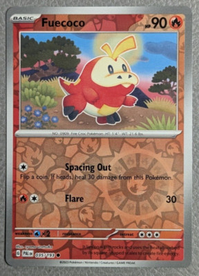 Fuecoco Reverse Holo NM PAL 035/193 Paldea Evolved Pokemon Card | eBay