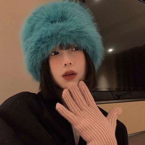 Fluffy Plush Hat Soft Winter Warmer Hats High Quality Solid Color Hats ...