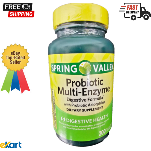 Spring Valley Probiotic Multi-Enzyme Digestive Formula Tablets - 200 ...