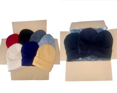 Wholesale case lot Beanies 60 Pcs Unisex Black Colours Winter Warm Hats ...