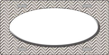 Tan White Chevron White Center Oval Metal License Plate Tag LP2703 | eBay