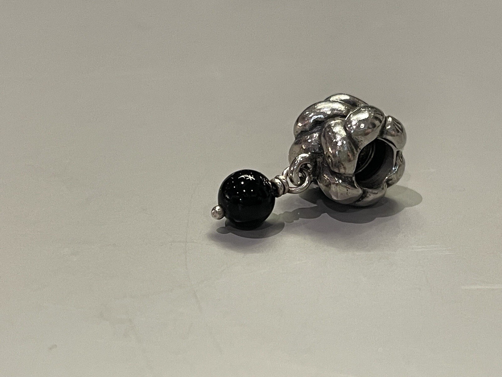 Authentic Rare Retired Pandora Braided Black Onyx Charm | eBay