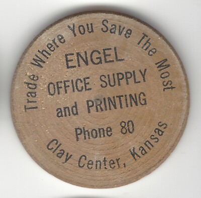Engel Office Supply and Printing, Clay Center, Kansas, Phone 80, Wooden ...