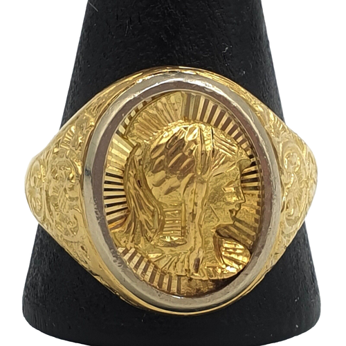 Men's Ring In 18K Solid Gold With Warrior Made In Italy Vintage '80 | eBay