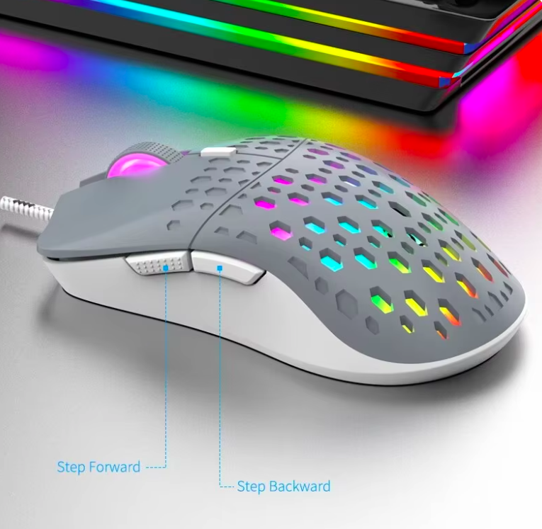 RAIKU G701 Wired 6 Keys Mouse Elite Wired Optical Gaming Mouse Colorful ...