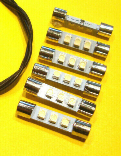 6 COOL BLUE 8V Fuse Style 29mm LED Lamp Bulb Marantz Sansui Pioneer ...