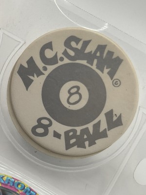 Vntg POG 1990s Pool 8 Ball MC Slam Holo Shiny Red Billiards Cap Milk ...