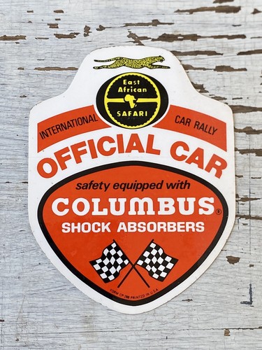 COLUMBUS Shock Absorber International Rally VTG 1960 Racing Decal ...