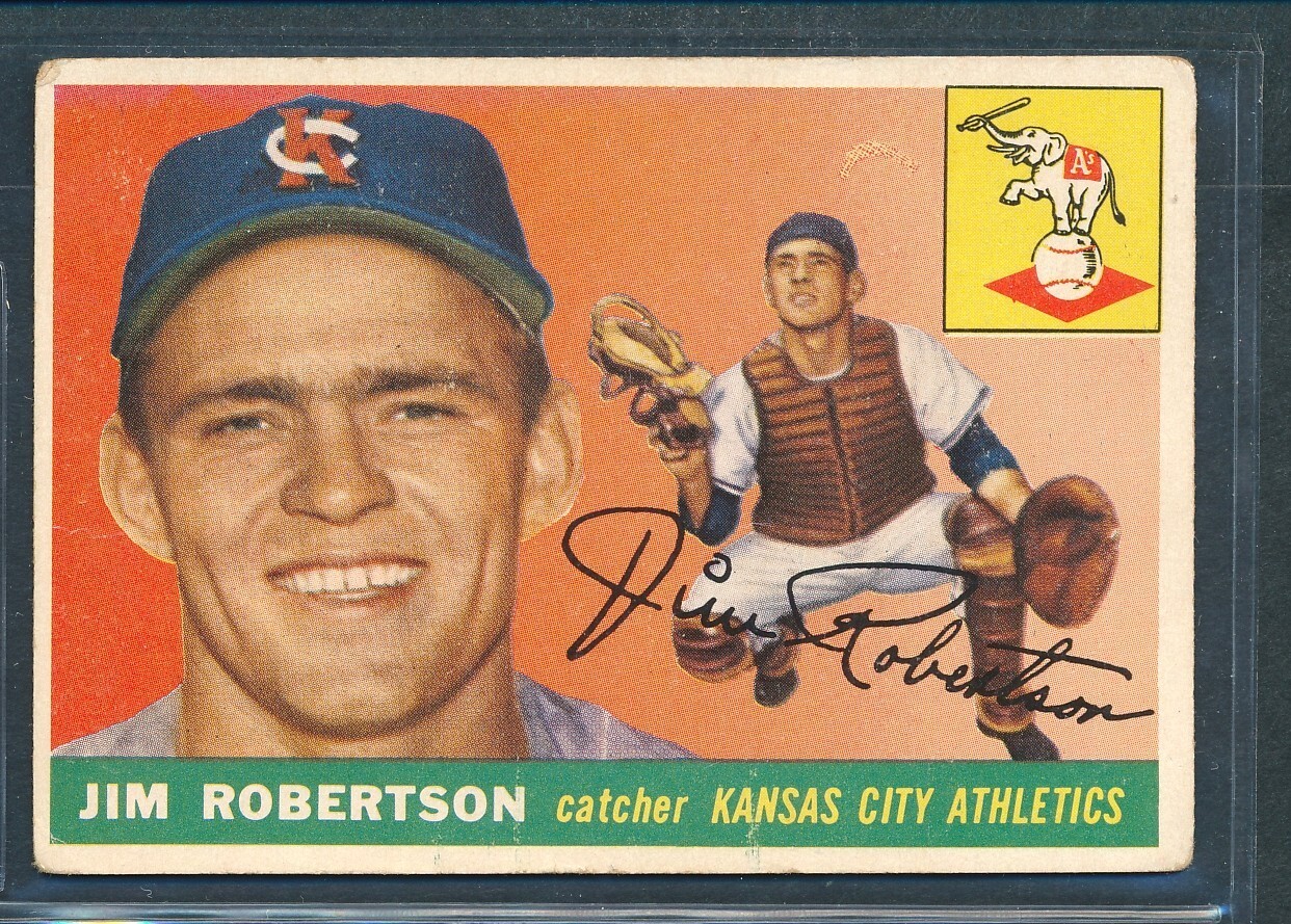1955 Topps #177 JIM ROBERTSON High # SP, Kansas City Athletics ~ VG+ ...