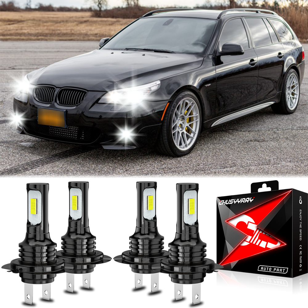 4X 6000K Combo Headlight High & Low Beam LED Bulbs For BMW 528i 535i ...