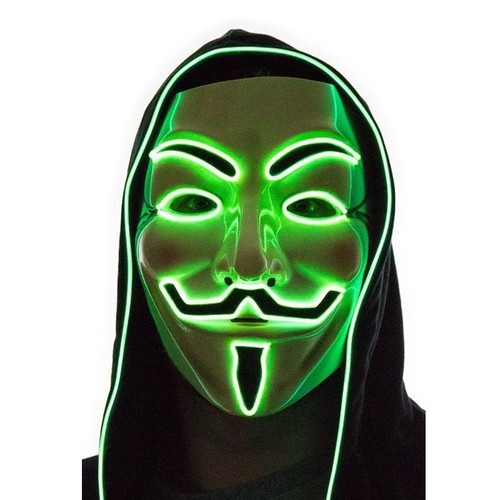 Light Up Anonymous mask Guy LED Halloween Cosplay Vendetta Hacker ...