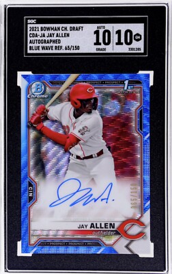 2021 JAY ALLEN II Bowman Chrome Auto - Blue Wave /150 - SGC 10/10 | eBay
