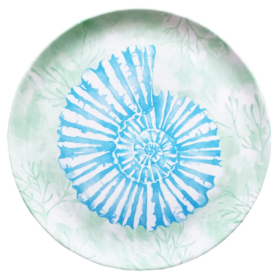Sea Life Plates Set 4 Melamine 11" Indoor Outdoor Beach Nautical | eBay